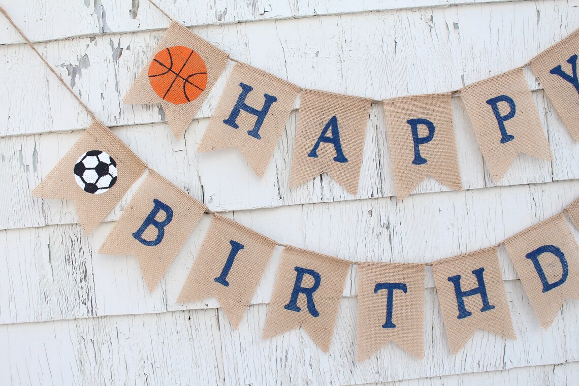 Sports Birthday Banner Custom Personalized Birthday Banner - Etsy
