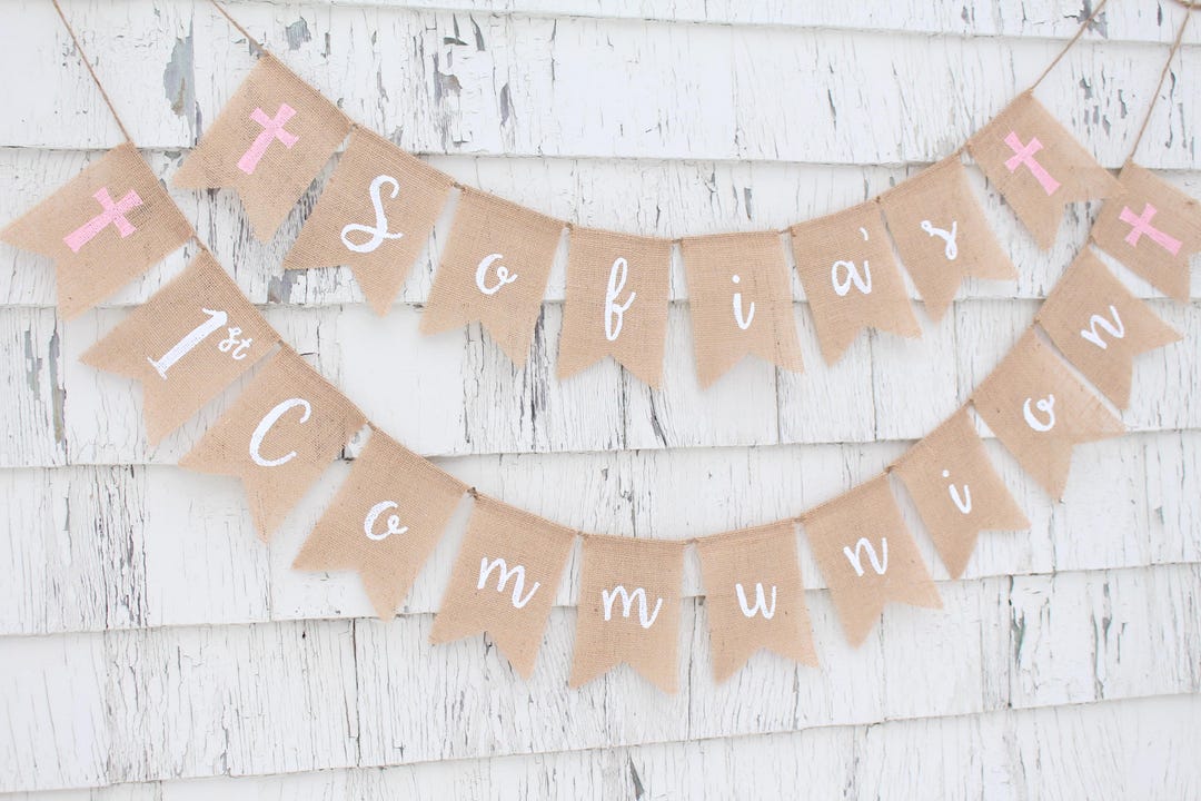 First Communion Banner, Custom Personalized Communion Banner Sign, God ...
