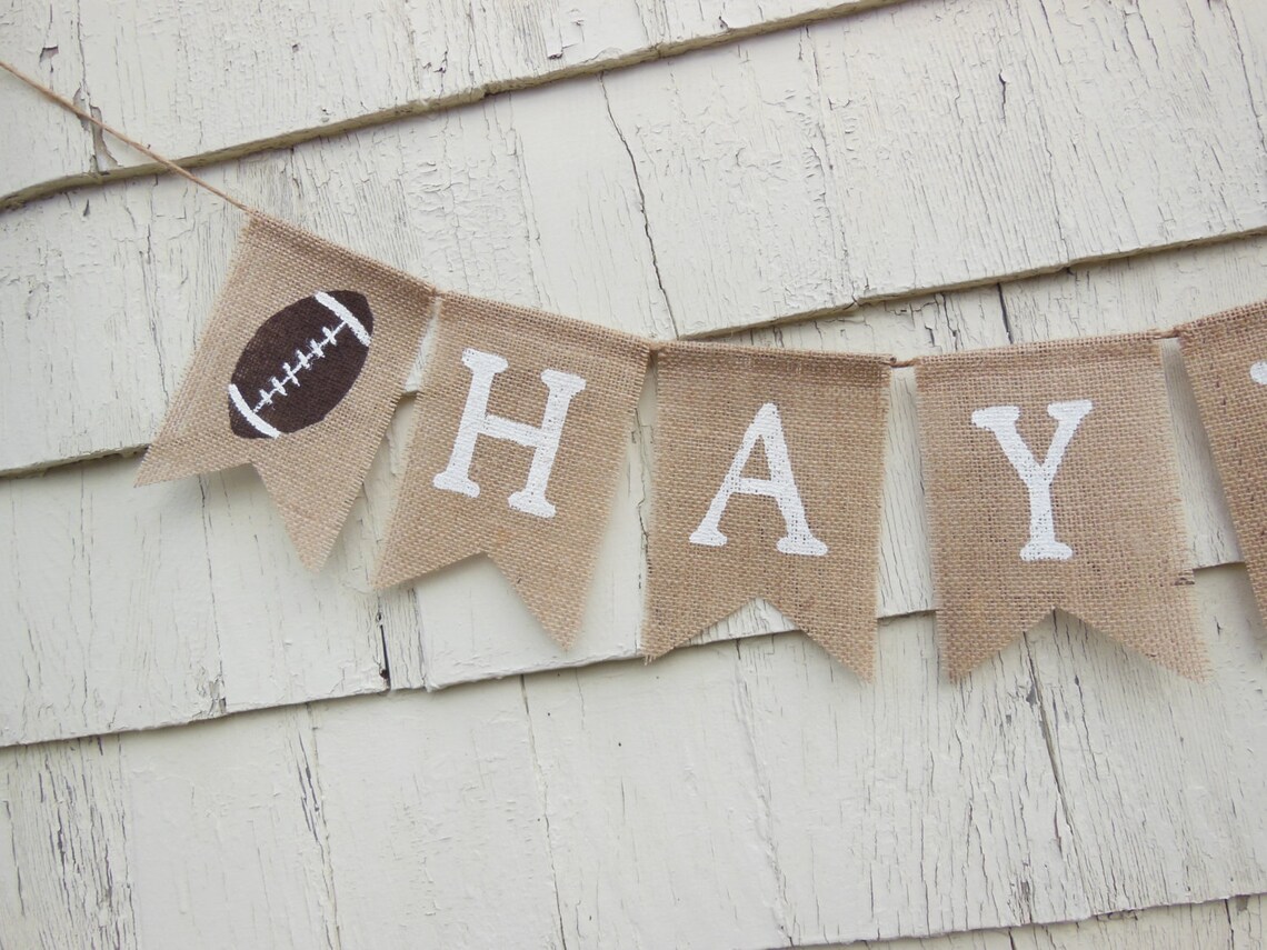 Custom Personalized Name Banner, Football Nursery Decor, Baby Boy ...