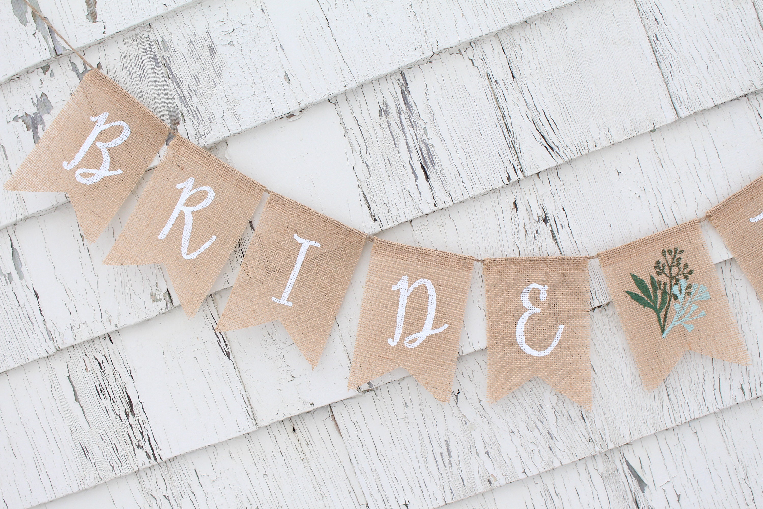 Greenery Bridal Shower Decorations Bride to Be Burlap Banner - Etsy