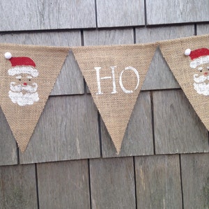 Christmas Decor, Christmas Banner, Ho Ho Ho Banner, Burlap Garland ...