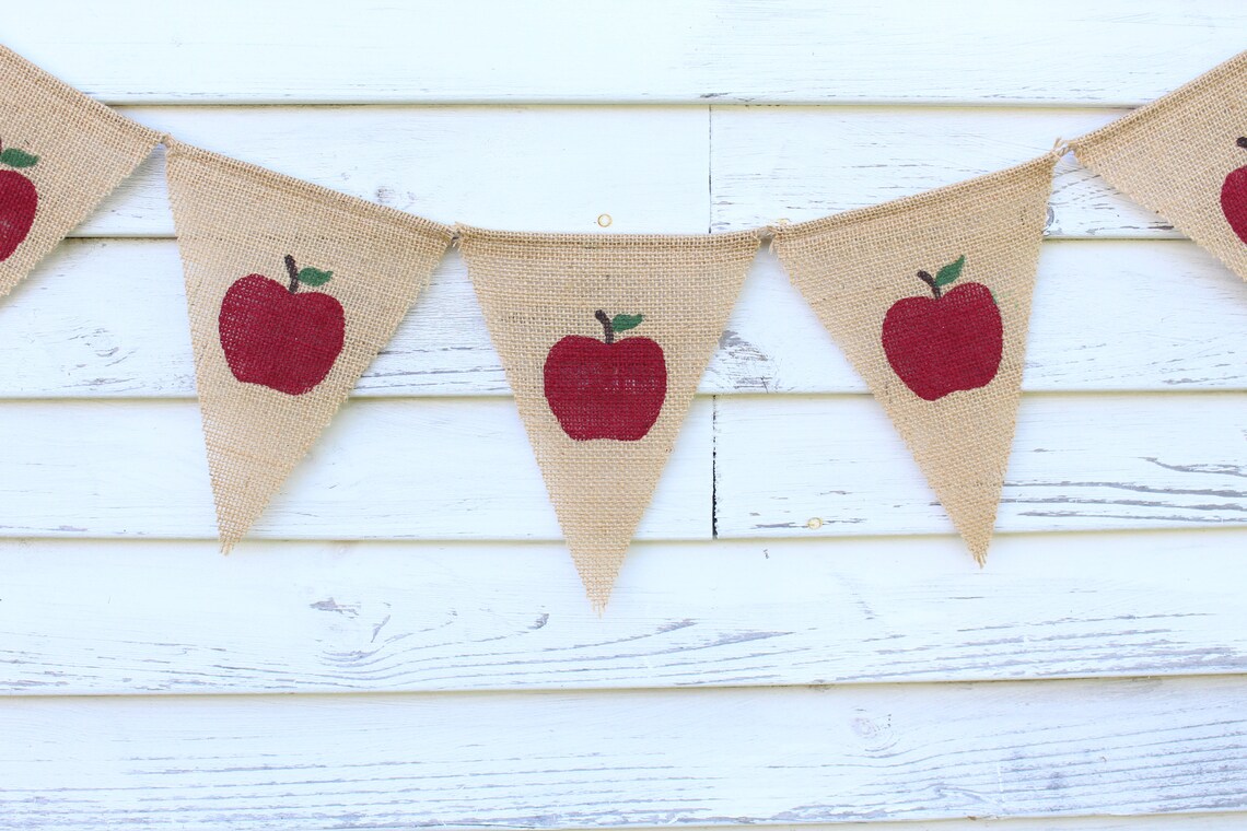 Fall Decor, Apple Decor, Apple Banner, Apple Garland, Apple Bunting ...