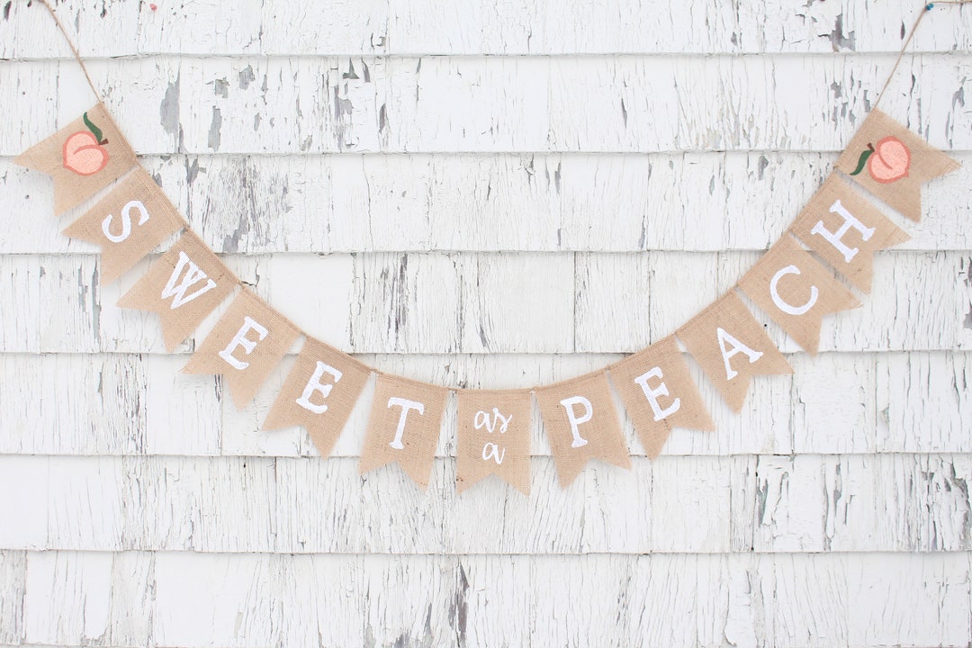 Sweet as a Peach Banner, Peach Baby Shower Banner, Peach Shower ...