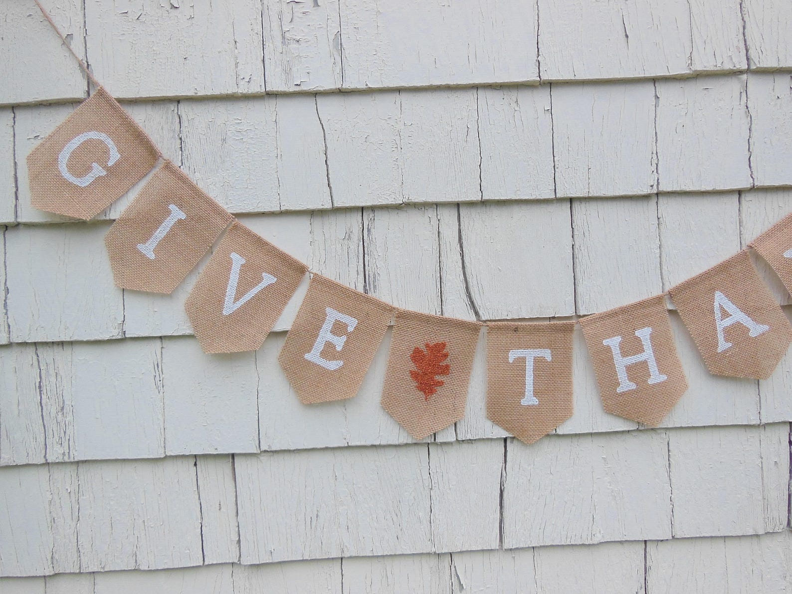 Give Thanks Burlap Banner Thanksgiving Decor Thanksgiving | Etsy