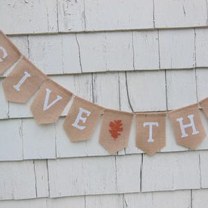 Give Thanks Burlap Banner, Thanksgiving Decor, Thanksgiving Banner ...
