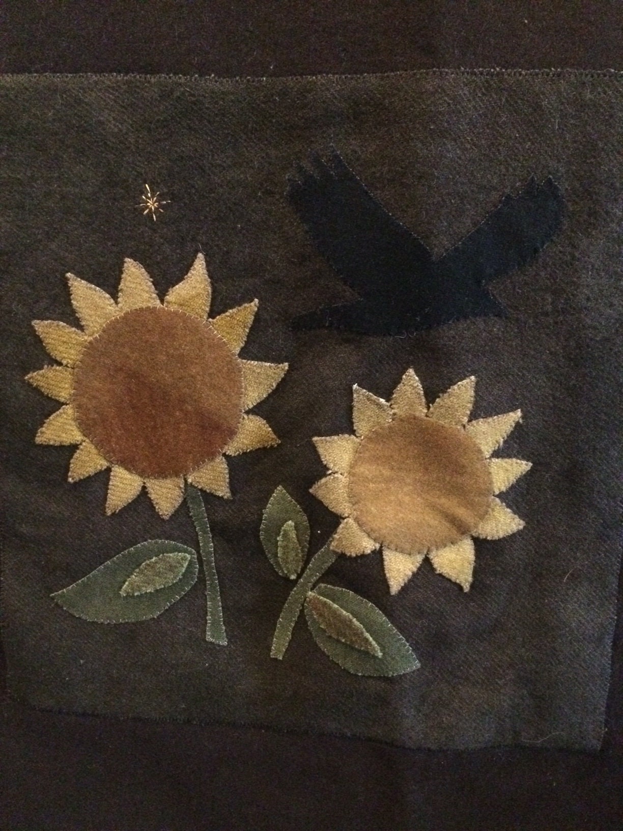 Crows in the Moonlight Primitive Wool Appliqué Digital Pattern PDF ...