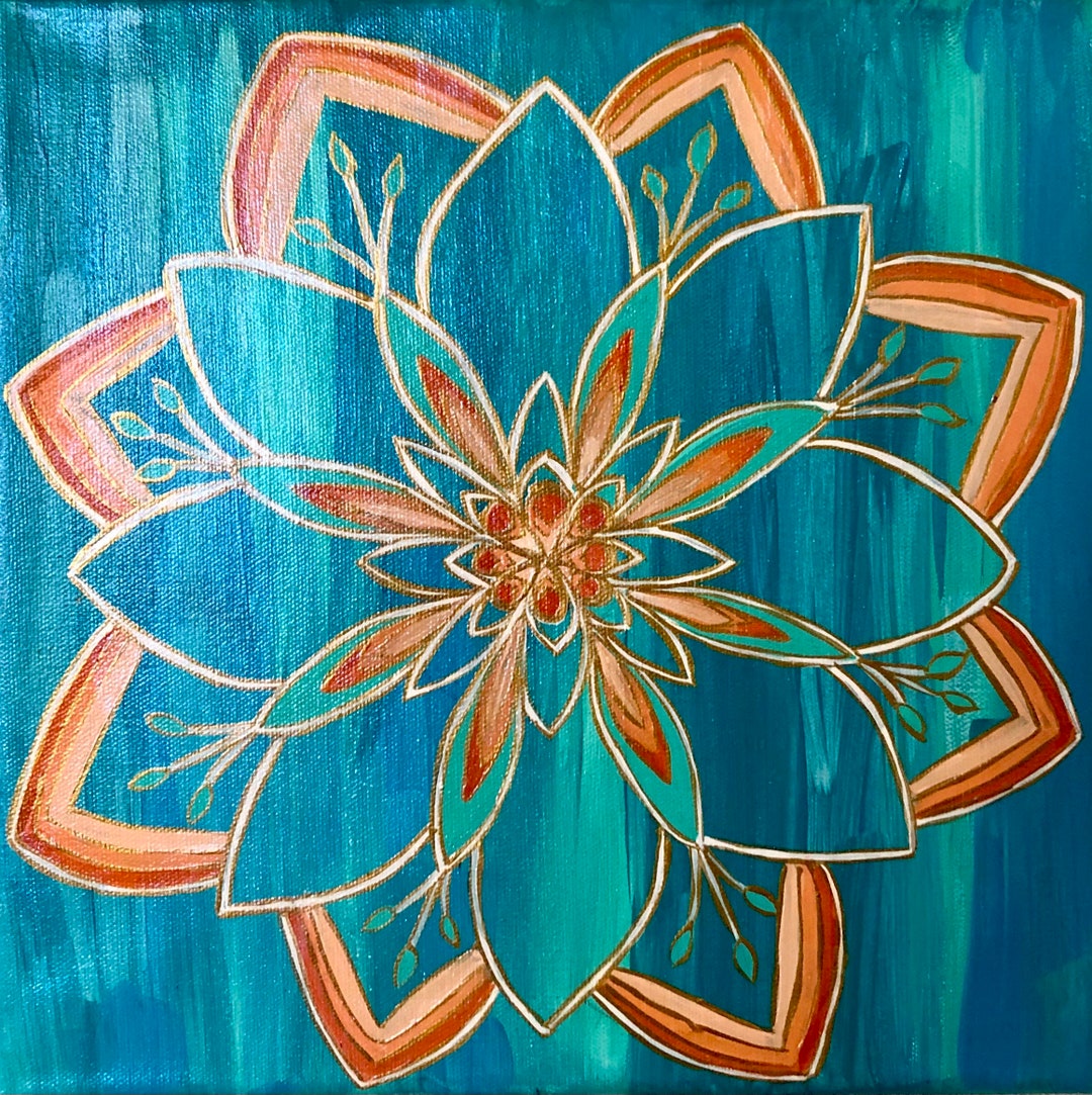Beautiful Flower Mandala Painting - Etsy