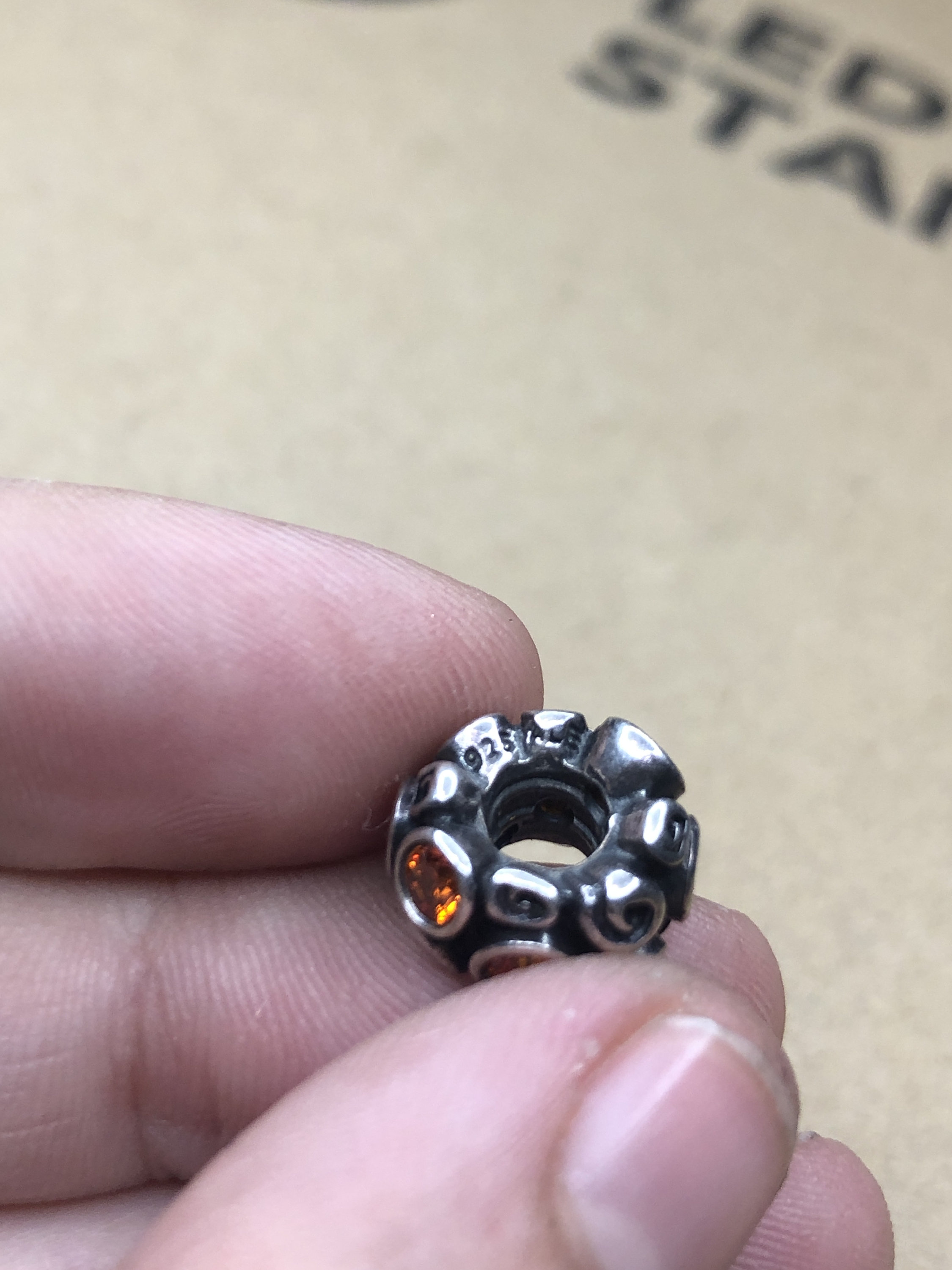 Authentic Pandora Spot & Swirl Orange CZ Charm Sterling Silver - Etsy UK