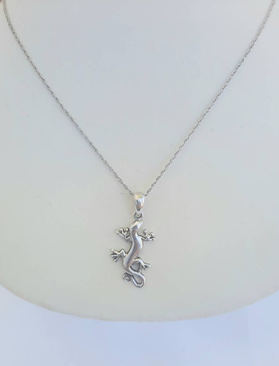 Vintage sterling silver gecko - Gem