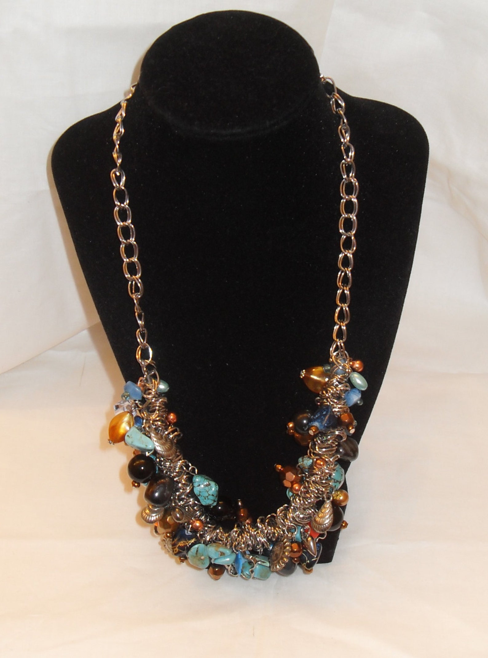 Turquoise Charm Necklace Turquoise Dangle Charms Silver - Etsy