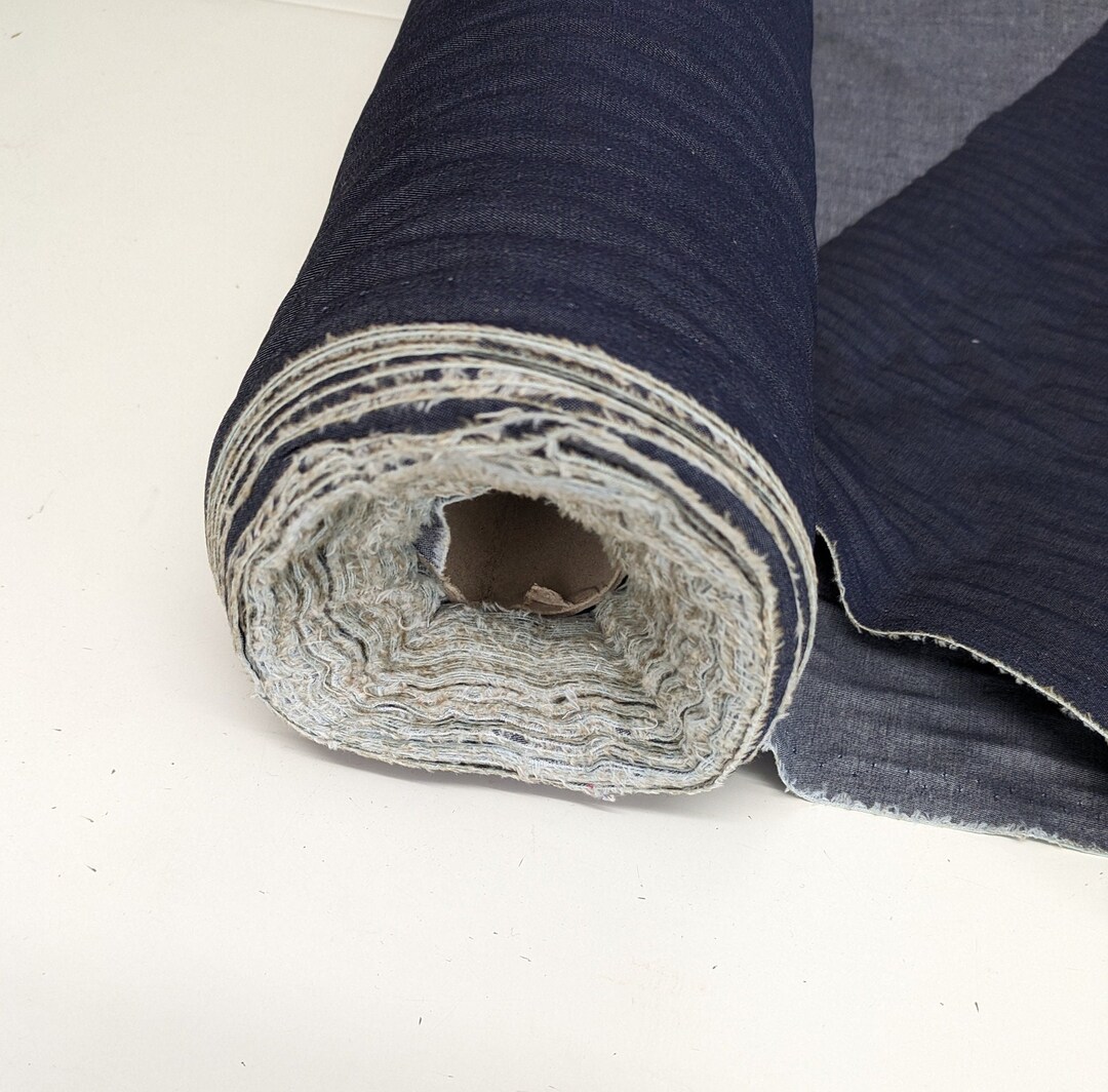 4oz Blue Cotton Chambray Fabric Combed Finish, 140cm Wide Material by ...