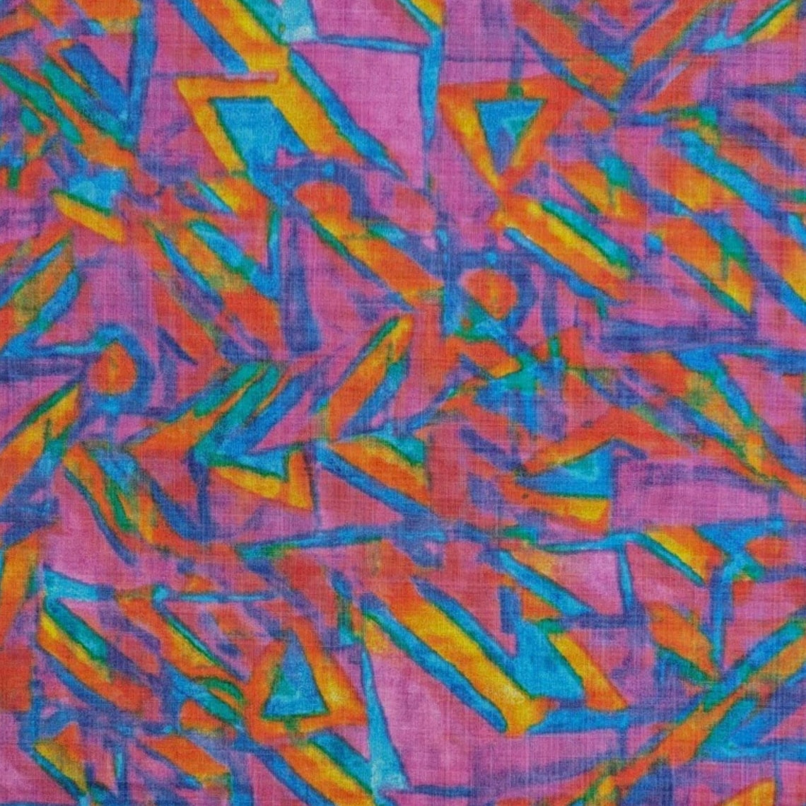 Cotton Rayon Mix Fabric Multi Geometric 145cm Wide by the Half Metre ...