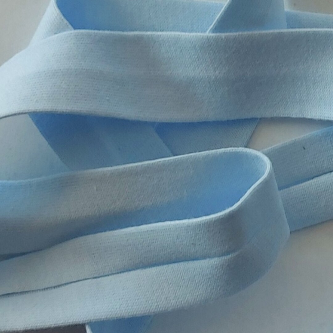 Cotton Jersey Bias Binding, 20mm Wide, Pale Blue, 2m Length, Stretch ...