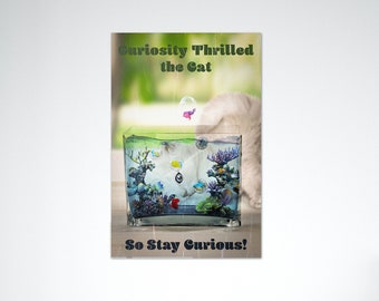 Curiosity Cat Poster - Etsy
