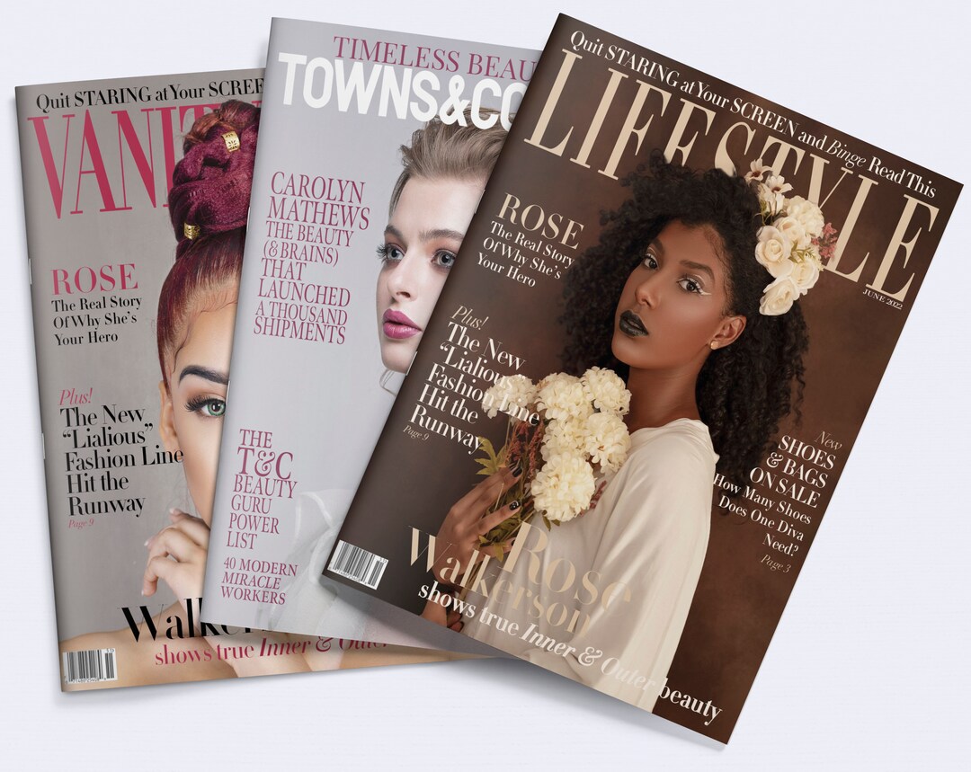 Personalized Elegant Lifestyle Magazines Covers Art - Etsy