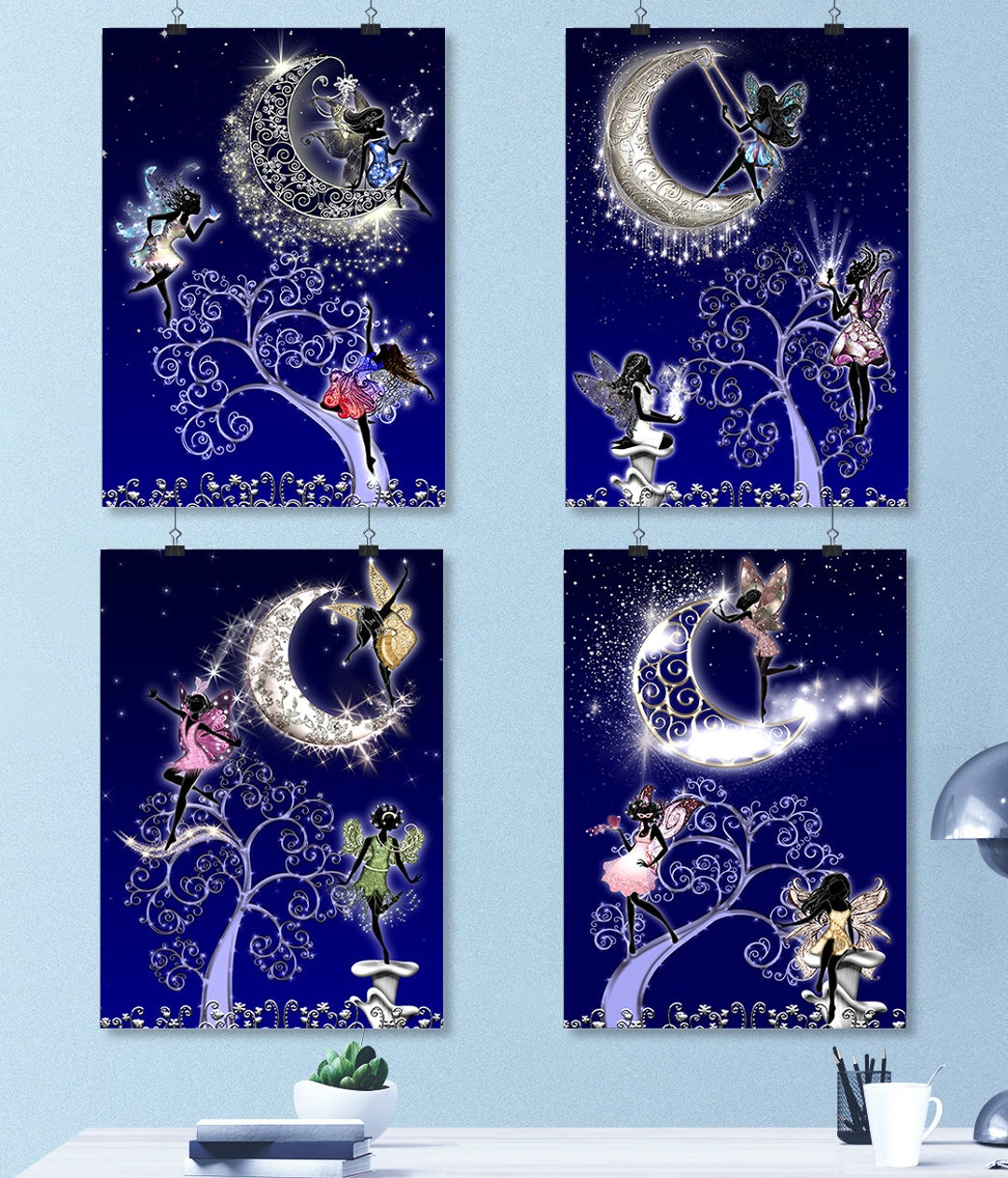 Fun Fairies Dancing Art Moonlight Fairies Series - Etsy