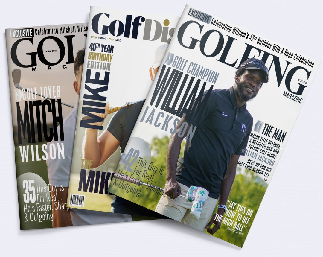 Popular Golf Magazines Covers Personalized Magazine Cover Art - Etsy