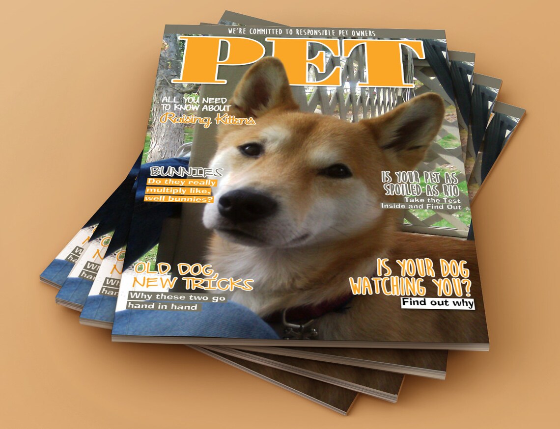 Pet Magazine Cover Personalized Digital Print/Wall Art | Etsy