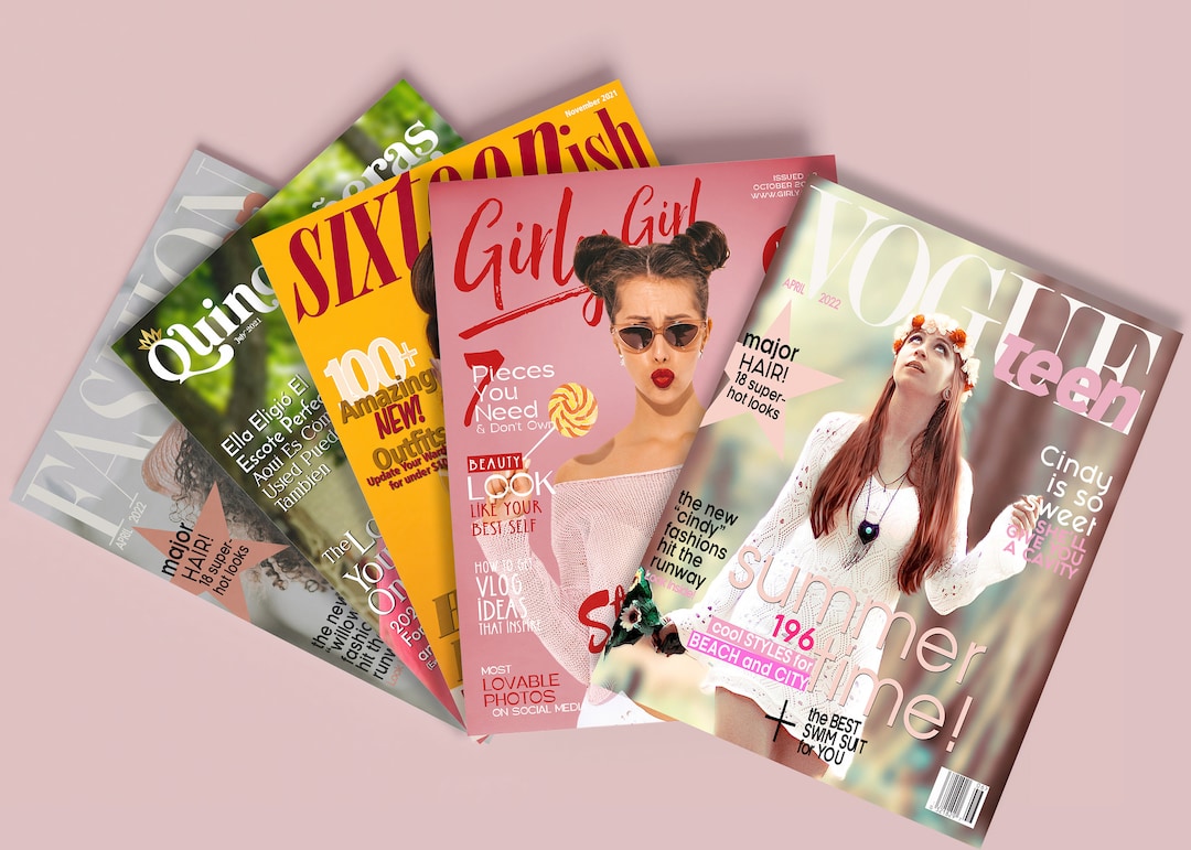 Personalized Teen Fashion Magazine Covers, Custom Photo Gift for Girls ...