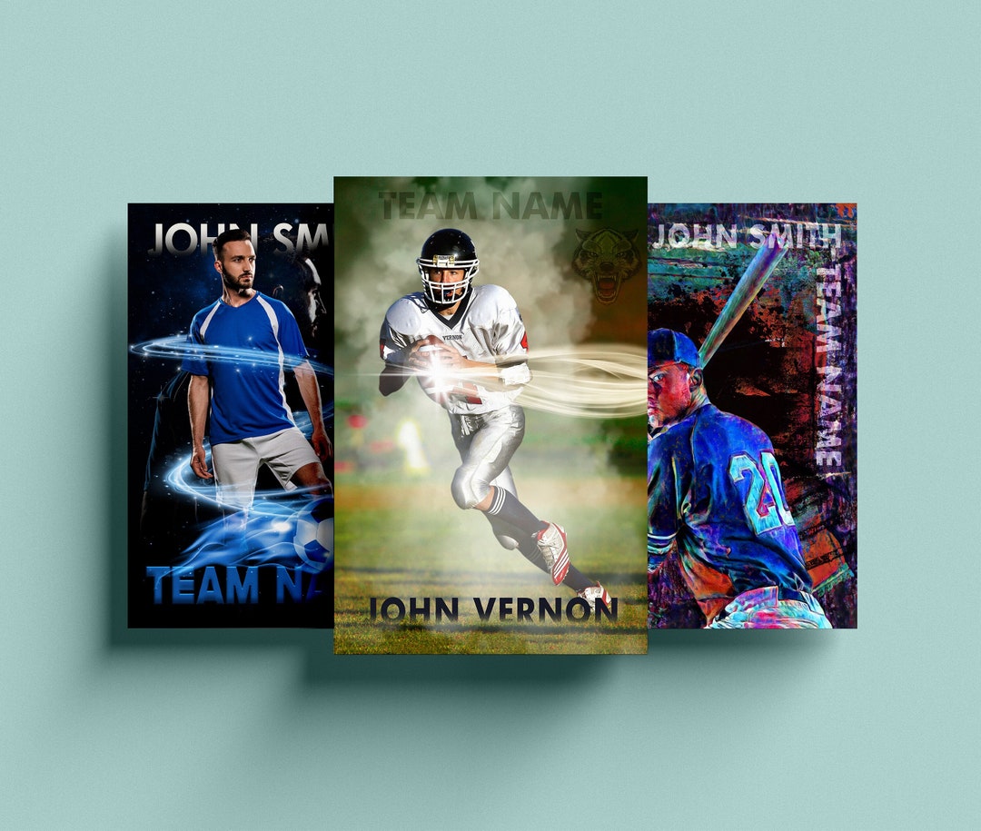 Personalized Sports Poster, Custom Athlete Photo Wall Art, Birthday ...