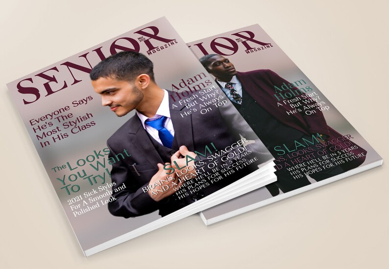 Personalized Senior Magazine Cover, Custom Graduation Photo Poster ...