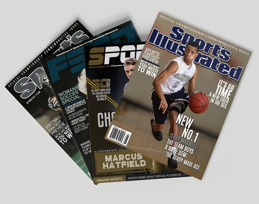 Personalized Sports Magazine Cover, Custom Gift for Athletes, Sports ...