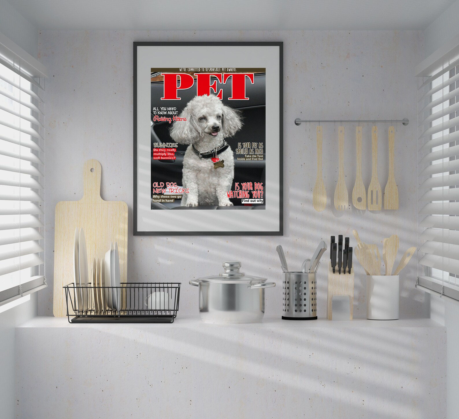 Personalized Pet Magazine Covers, Custom Pet Photo Gift, Dog, Cat Wall ...