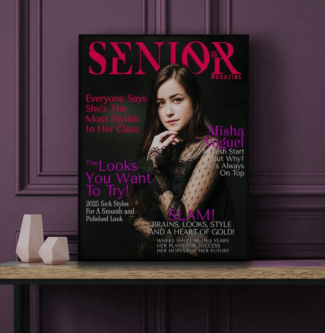 Personalized Senior Magazine Cover, Custom Graduation Photo Poster ...