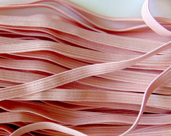 Pink Skinny Elastic, 1/4" Braided Elastic, Sewing Supplies, Craft ...