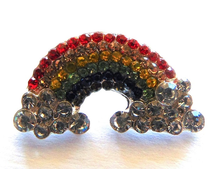 Rainbow Rhinestone, Rainbow Charm, Metal Rhinestone, Shank Back Button ...
