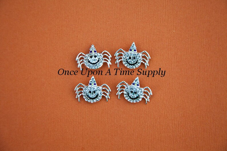 Spider Rhinestone Spider Charm Halloween Rhinestones Metal | Etsy