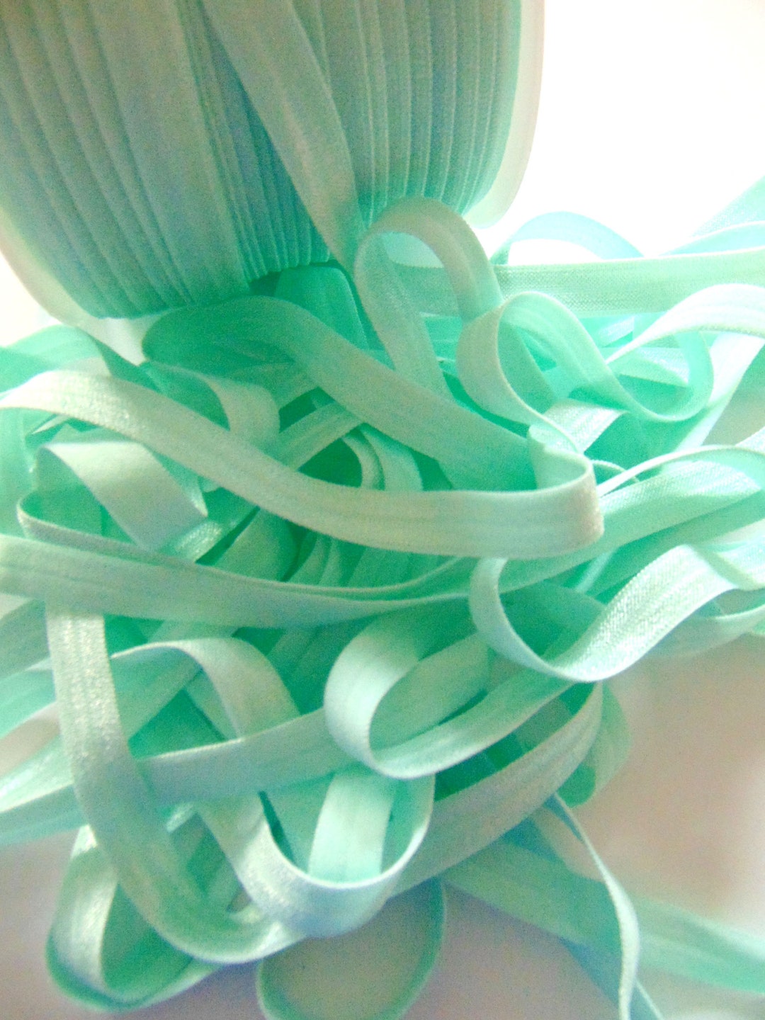 Mint Green Fold Over Elastic, 3/8" Soft Elastic, 10mm Sewing Supplies ...