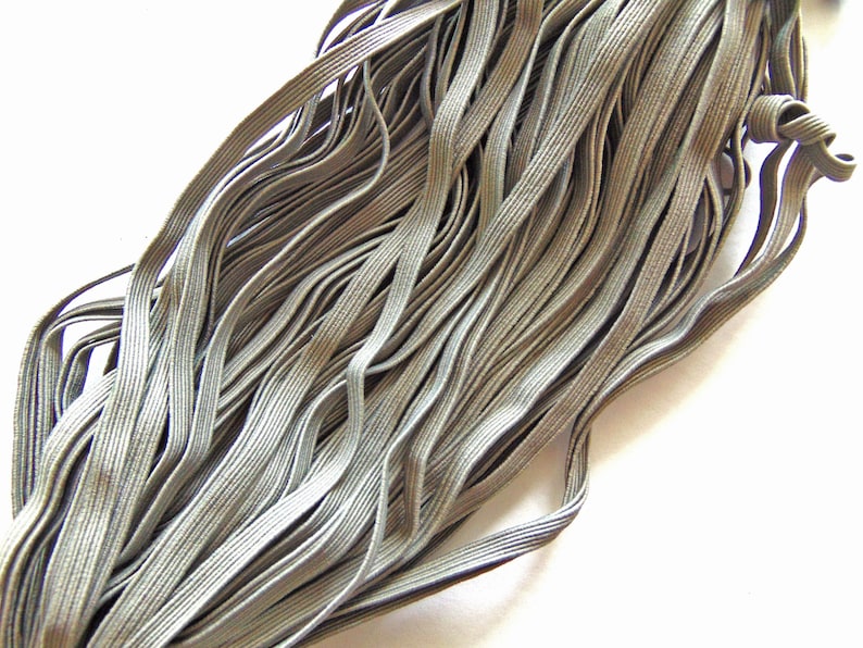 Gray Skinny Elastic 1/4 Braided Elastic Sewing - Etsy