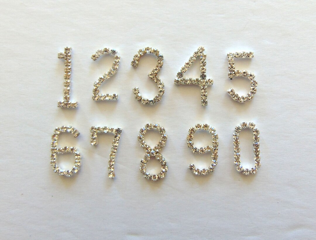 Number Rhinestones, Silver Setting, Crafting Supply, Boutique Supplies ...
