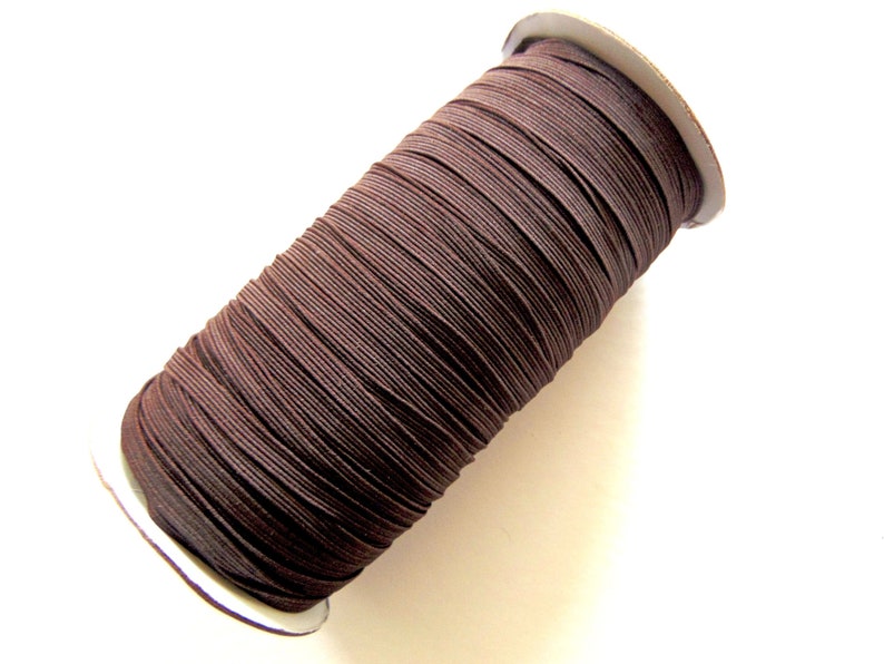 Brown Skinny Elastic 1/4 Braided Elastic Sewing | Etsy