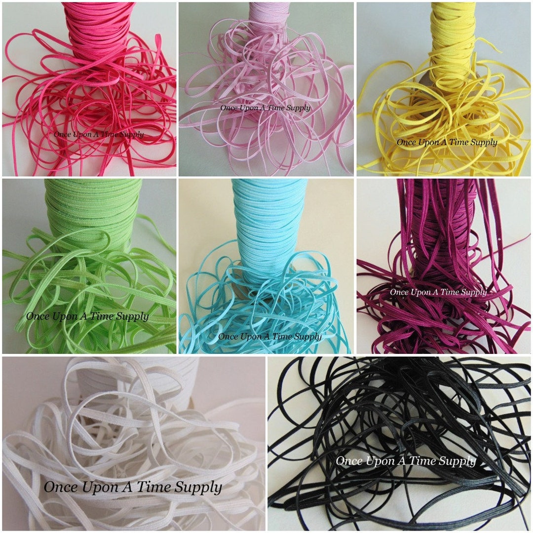 Wholesale Skinny Elastic, 50 100 200 Yard Roll, 1/8 Braided Elastic ...