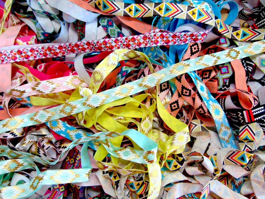 Grab Bag of Aztec Tribal Print Fold Over Elastic, 5 10 15 20 50 100 ...