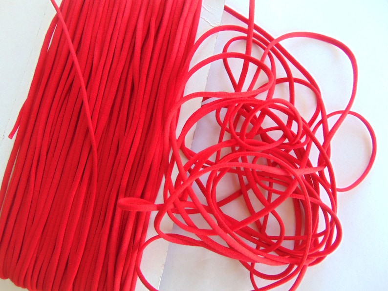 Red Elastic Cord 1/8 Round Skinny Elastic Kids Soft | Etsy