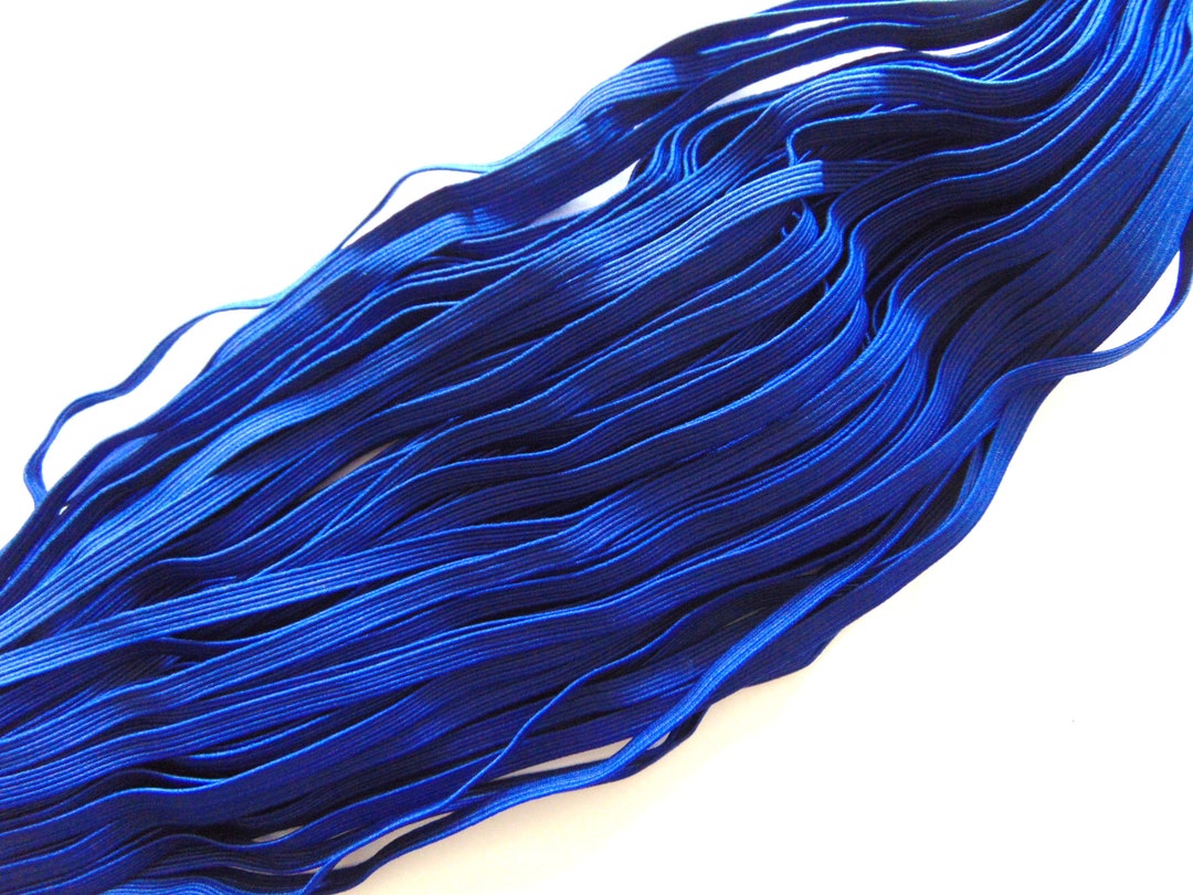 Royal Blue Skinny Elastic, 1/4" Braided Elastic, Sewing Supplies, Craft ...