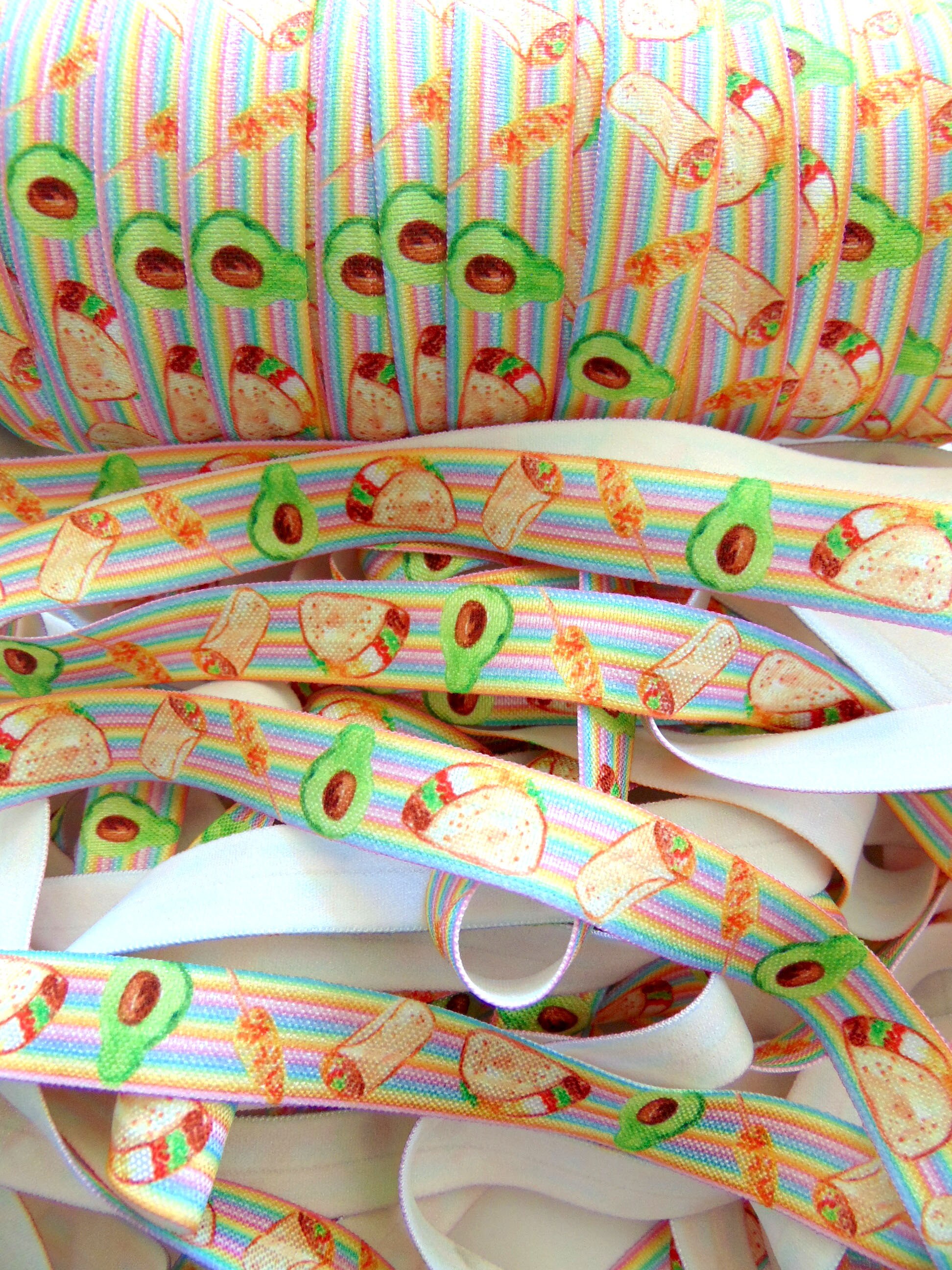 Taco Print Print Fold Over Elastic 5/8 inch FOE Soft Printed | Etsy