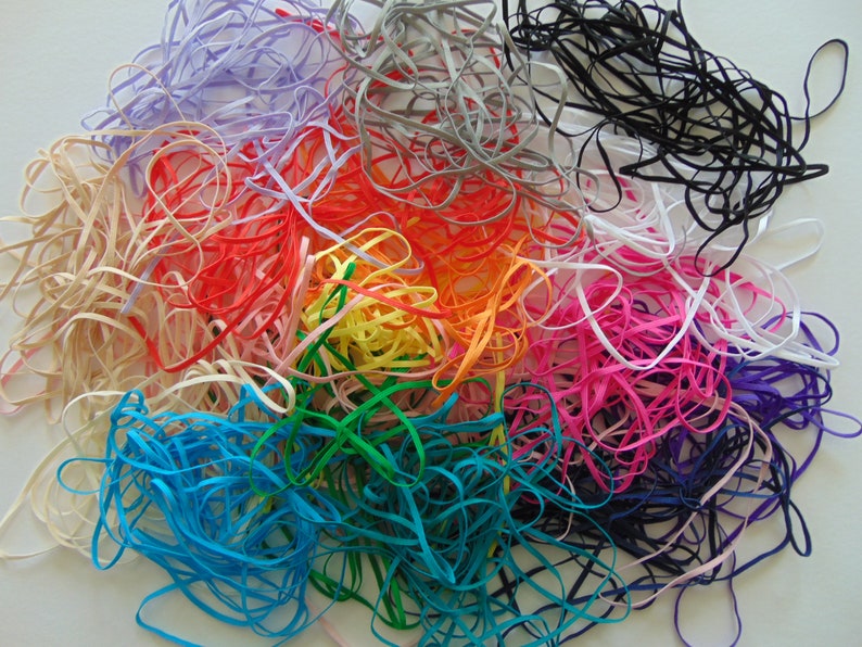 Grab Bag of SOFT Skinny Elastic, 5 10 15 20 25 30 50 Yards, 1/8 Inch ...