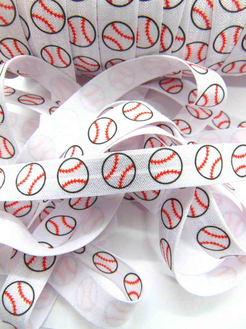 Baseball Print Fold Over Elastic 5/8 Inch FOE Soft Printed - Etsy