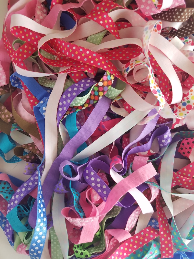 Grab Bag of Polka Dot Print Fold Over Elastic 5 10 15 20 50 | Etsy