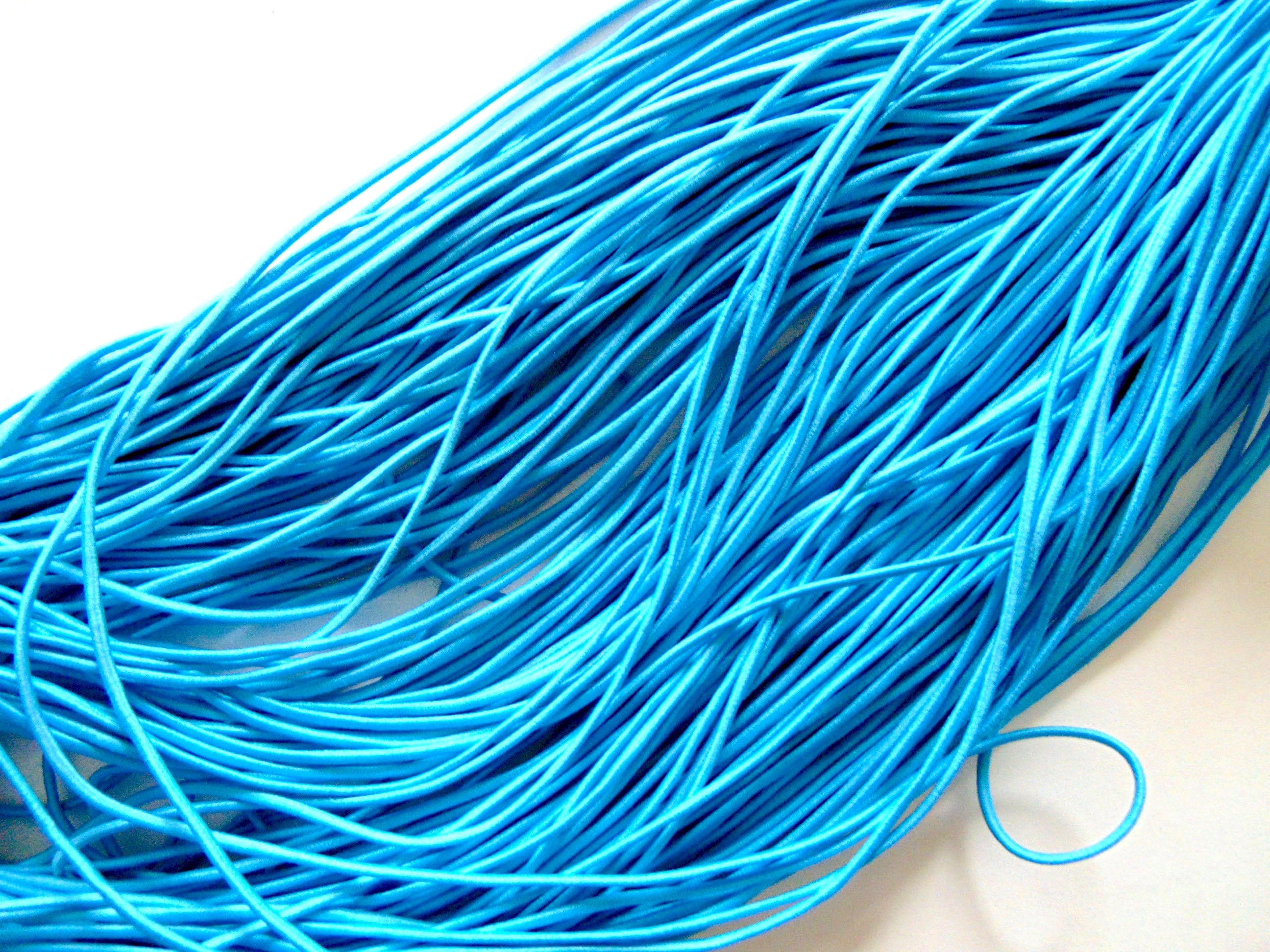 Bright Blue Skinny Elastic 2mm Rounded Cord 2 mm Stretch | Etsy