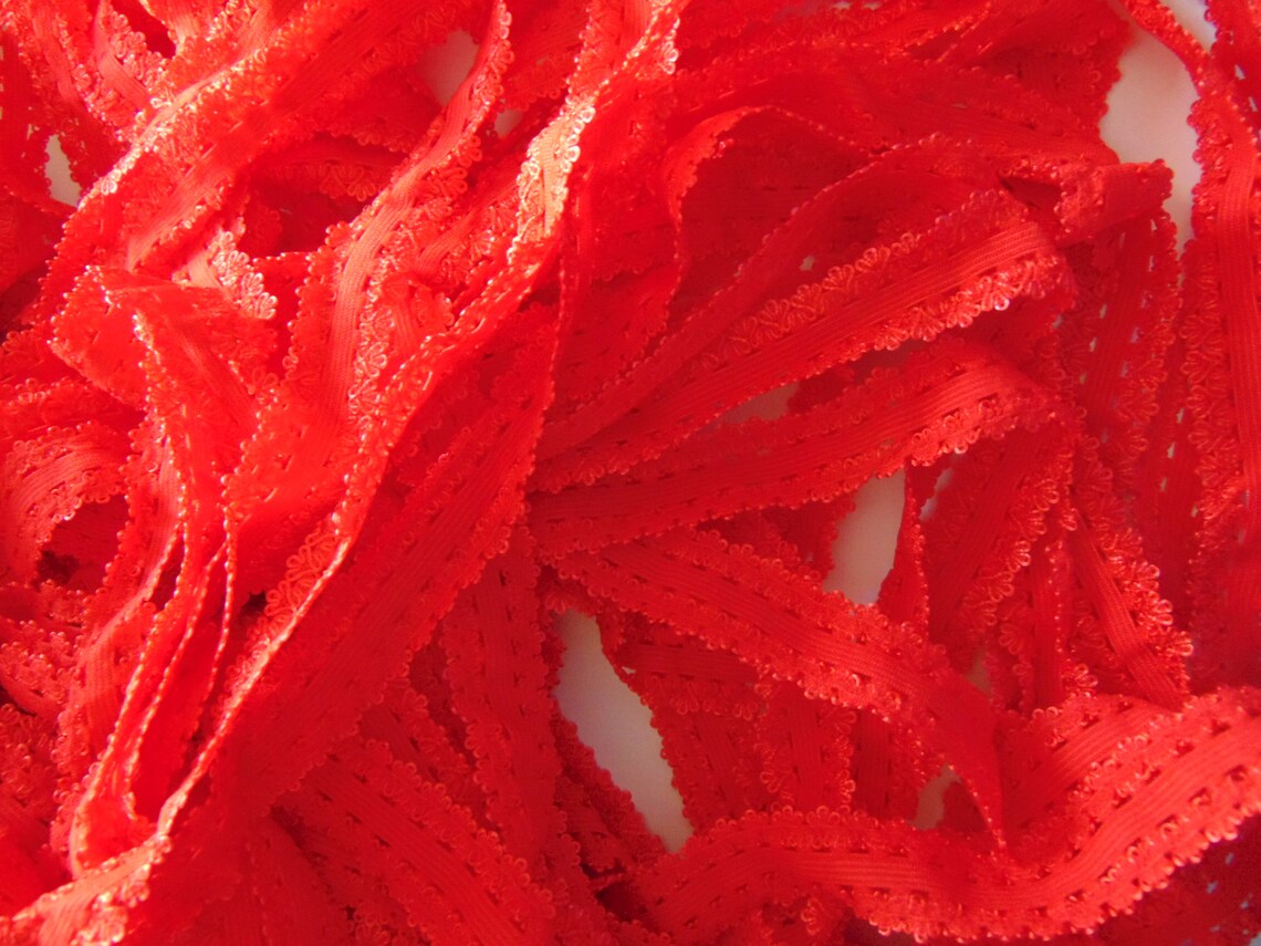 Red Picot Lace Elastic 7/8 Soft Elastic Sewing - Etsy