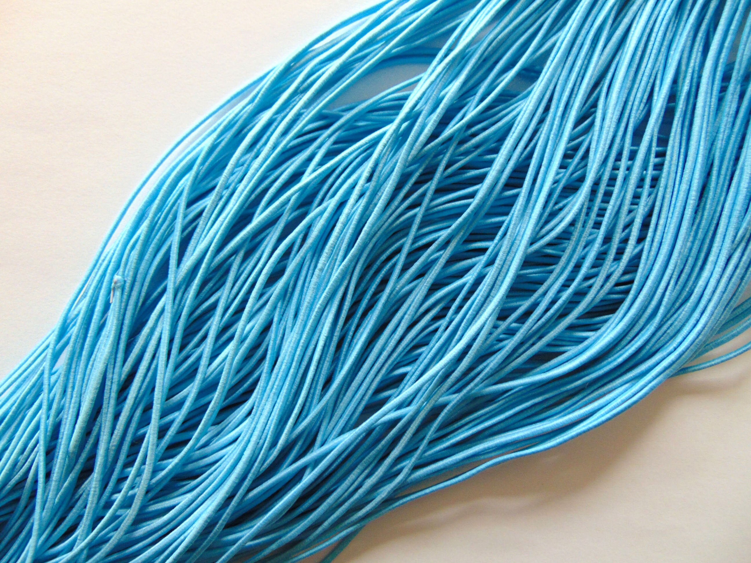 Baby Blue Skinny Elastic 2mm Rounded Cord 2 mm Stretch | Etsy