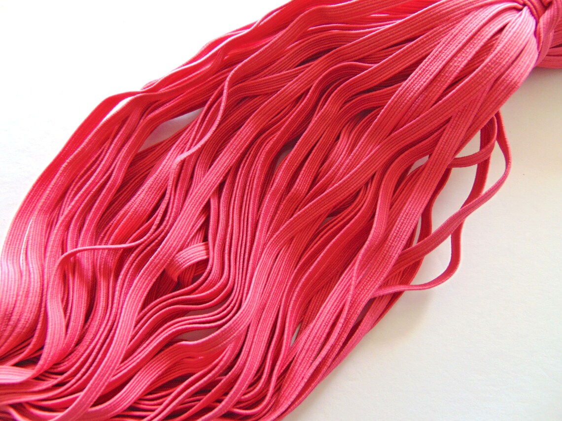 Hot Pink Skinny Elastic 1/4 Braided Elastic Sewing - Etsy