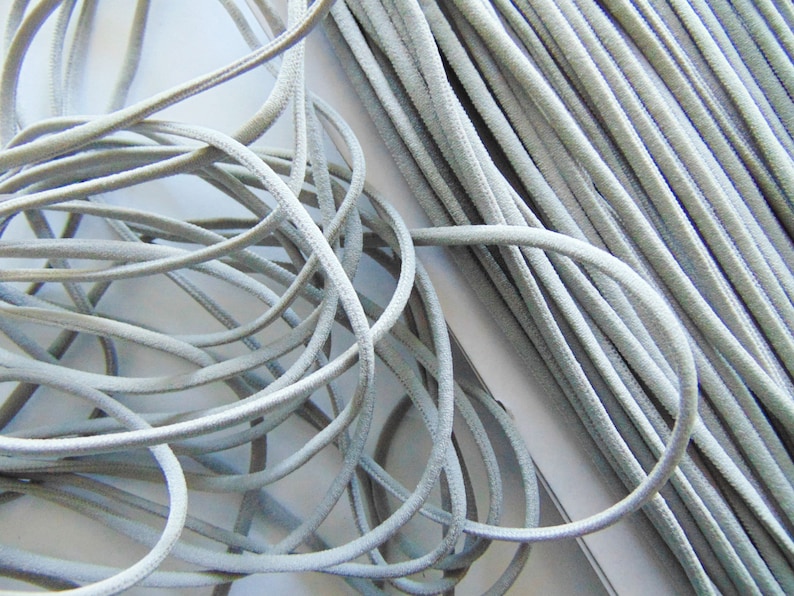 Gray Elastic Cord 1/8 Round Skinny Elastic Kids Soft | Etsy
