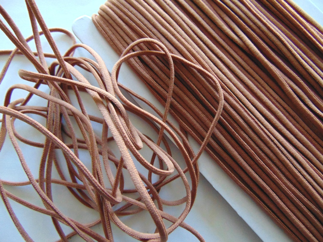 Light Brown Elastic Cord, 1/8" Round Skinny Elastic, Kids Soft 3mm ...