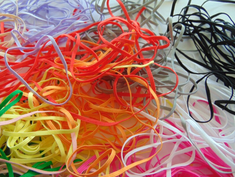 Grab Bag of SOFT Skinny Elastic, 5 10 15 20 25 30 50 Yards, 1/8 Inch ...